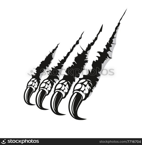 Dragon claw marks scratches, monster fingers with long nails tears ...