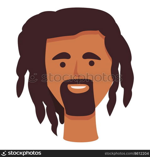 Dreadlocks boy icon cartoon vector. African hair. Afro rasta ...