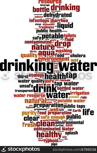 Drinking water word cloud concept. Vector illustration — Stockphotos.com