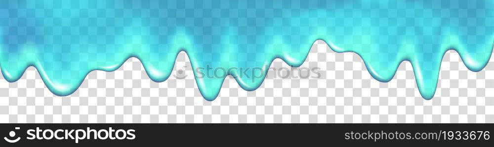 Dripping water isolated on transparent background. Blue paint. Slime ...