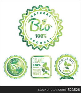 Eco Labels Bio template. Ecology theme.Design elements.. Eco Labels Bio ...