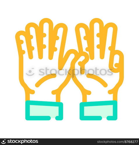 eight number hand gesture color icon vector. eight number hand gesture ...