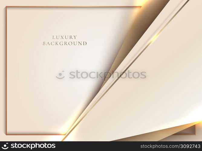 Elegant abstract 3D golden diagonal lines lighting with light brown ...