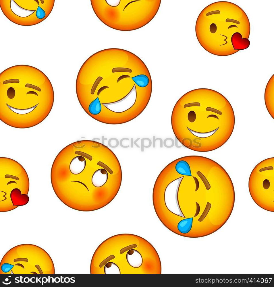 Emoji character pattern. Cartoon illustration of emoji character vector ...