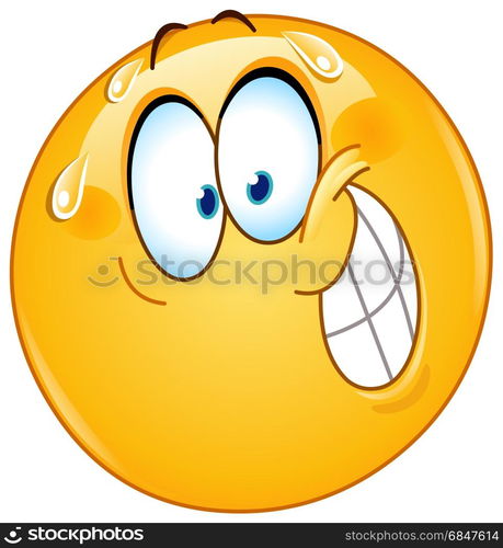 Emoticon with nervous smile — Stockphotos.com