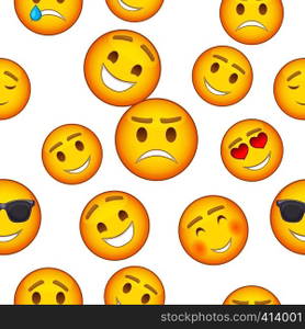 Types of emoticons pattern. Cartoon illustration of types of emoticons ...