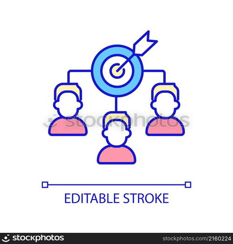 Employee engagement RGB color icon. Teamwork. Partnership and group ...