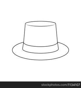 empty outline of a low-crowned hat. Headdress icon, hat. Isolated ...