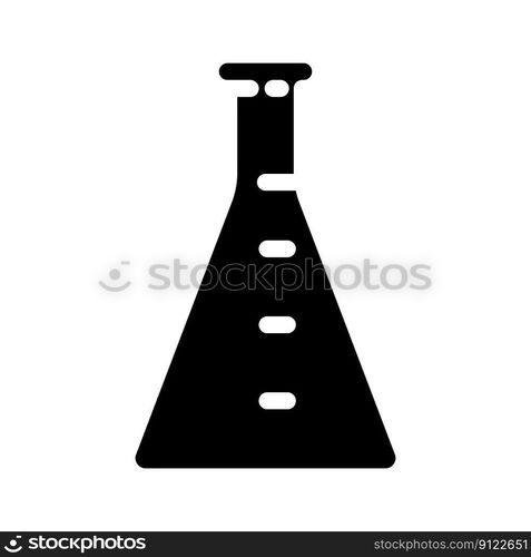 erlenmeyer flask chemical glassware lab glyph icon vector. erlenmeyer ...