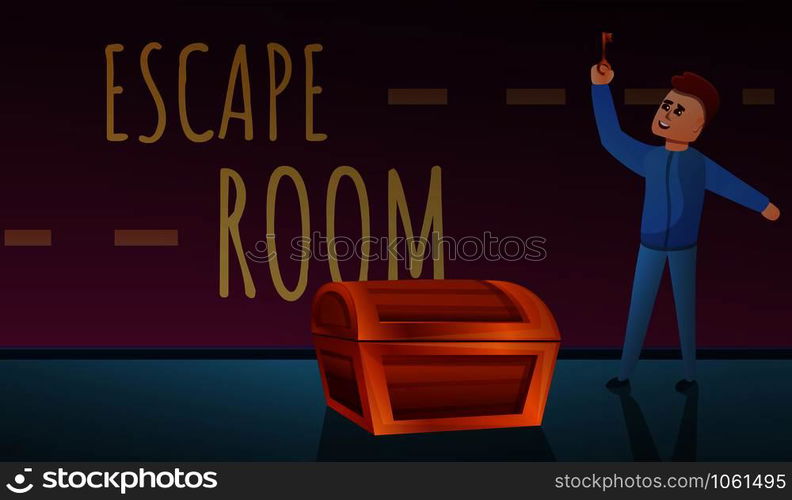 Escape room concept banner. Cartoon illustration of escape room vector ...