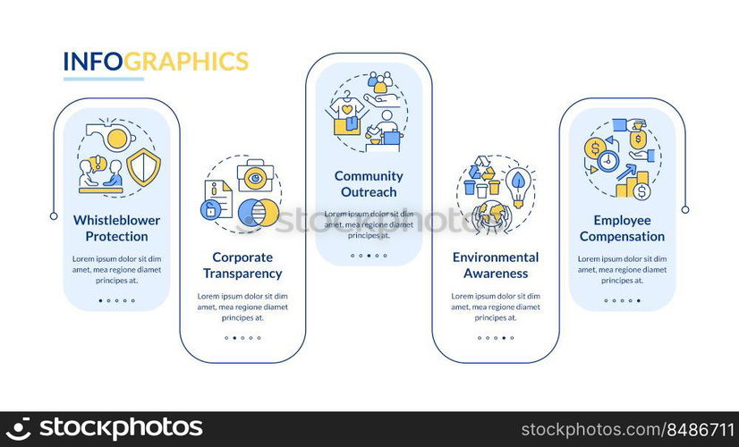Ethical organizational behavior rectangle infographic template. Data ...