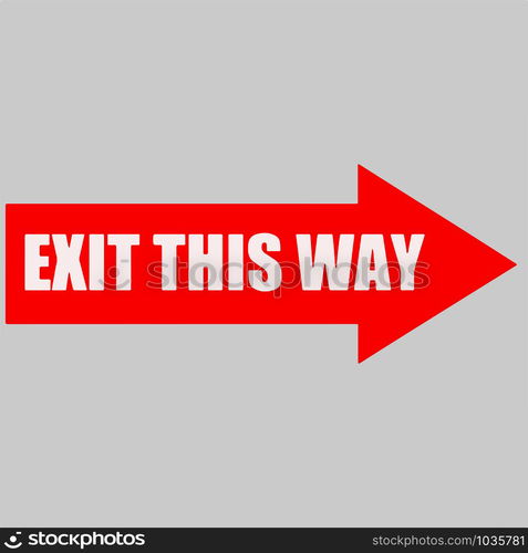 Exit This Way Arrow Sign vector illustration eps 10 — Stockphotos.com