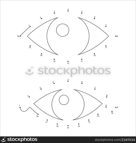 Eye Icon Connect The Dots, Human Eye Icon, Visual System Organ Vector ...
