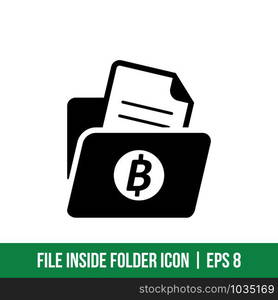File inside Folder Icon Vector Template Solid Color — Stockphotos.com