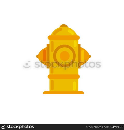 Fire hydrant. Flat cartoon illustration. Red icon of fire fighting tool ...