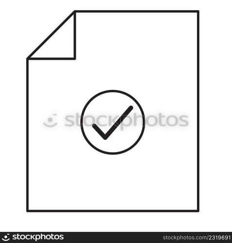 Flat icon with paper check mark. paper check mark. Tick icon. Vector ...