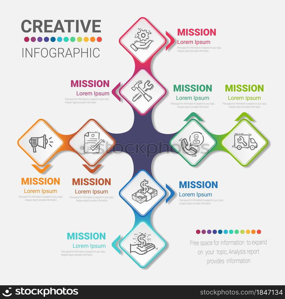 Flowchart, tree diagram or workflow chart with arrow-like elements ...