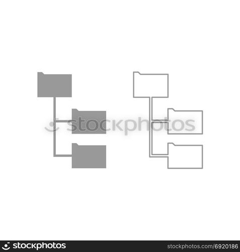 Folder structure icon. Grey set .. Folder structure icon. It is grey ...