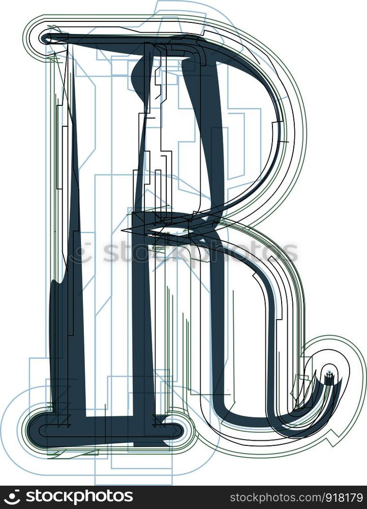 Font illustration uppercase LETTER R — Stockphotos.com