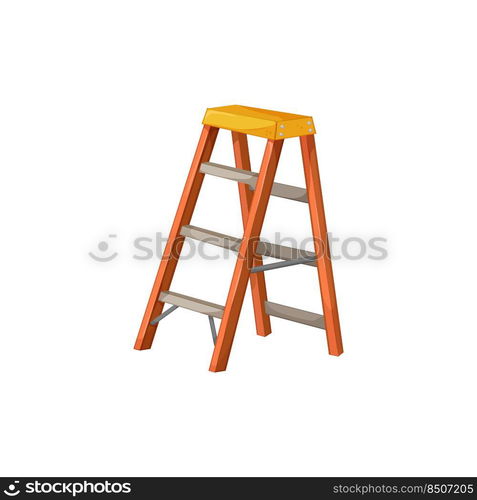 foot step ladder safety cartoon. foot step ladder safety sign. isolated ...