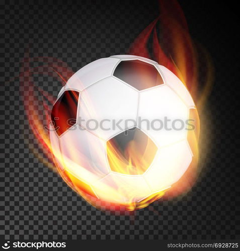 Football Ball Vector Realistic. Football Soccer Ball In Burning Style ...