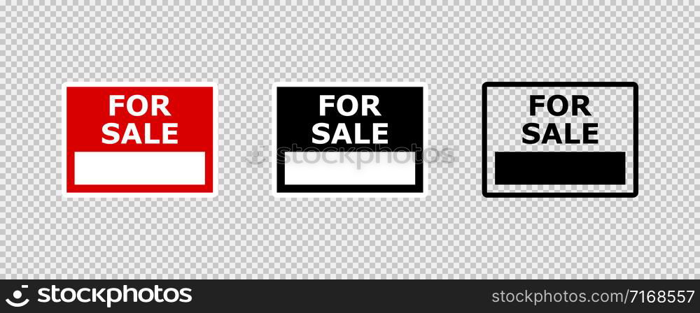 For sale sign isolated vector sign on transparent background. For sale ...