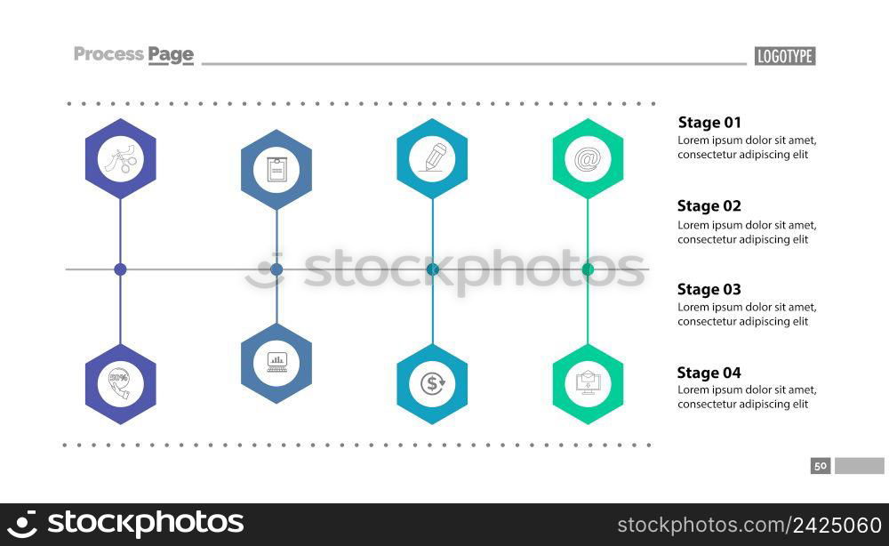 Four stages flow chart slide template. Diagram, flowchart, infographic ...