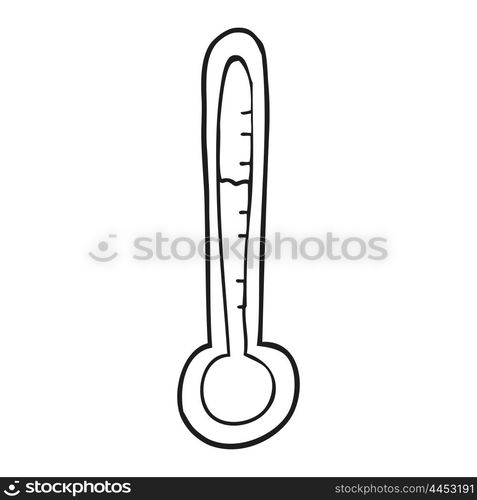 freehand drawn black and white cartoon temperature gauge — Stockphotos.com