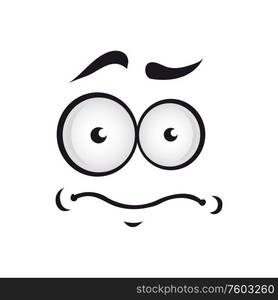 Grumpy angry wicked emoticon isolated bad emoji. Vector cartoon ...