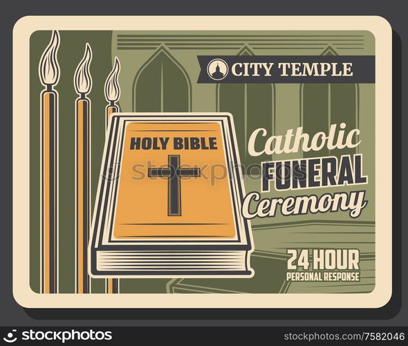Funeral and farewell ceremony, Catholic requiem mass in temple ...