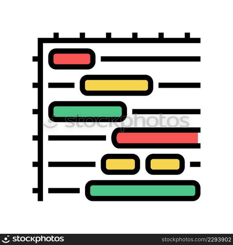 gantt chart color icon vector. gantt chart sign. isolated symbol ...