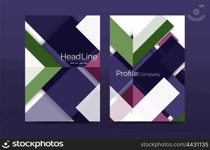 Color business brochure cover vector template, annual report front page ...