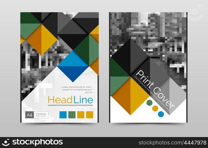 Geometric brochure front page, business annual report cover vector ...