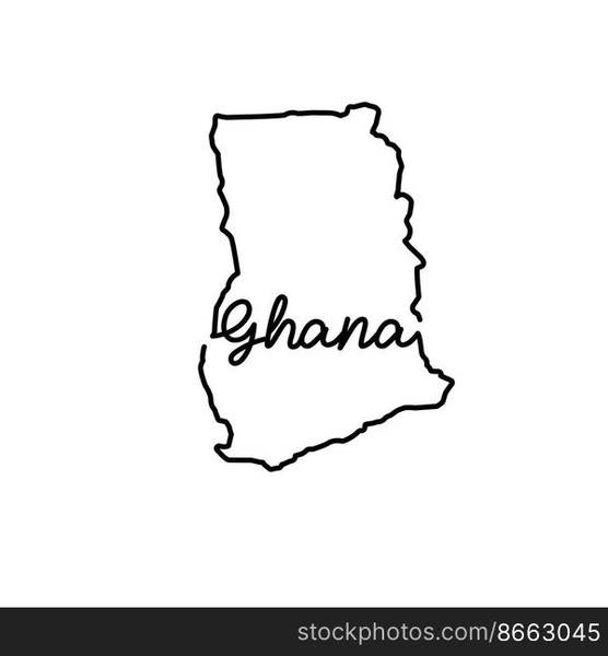 Namibia outline map with the handwritten country name. Continuous line ...