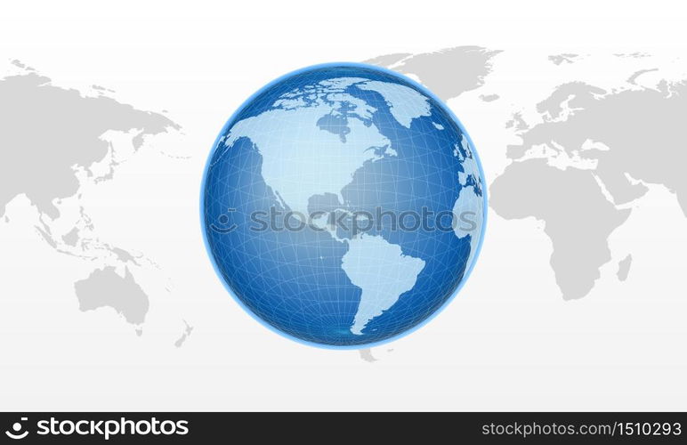 Globe of Earth with Realistic world map. Vector illustration. Contains ...