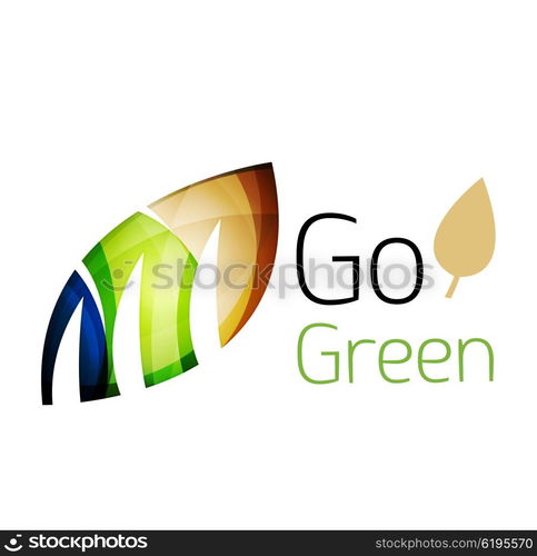 Go green nature concept. Go green nature concept. Vector logo leaf ...