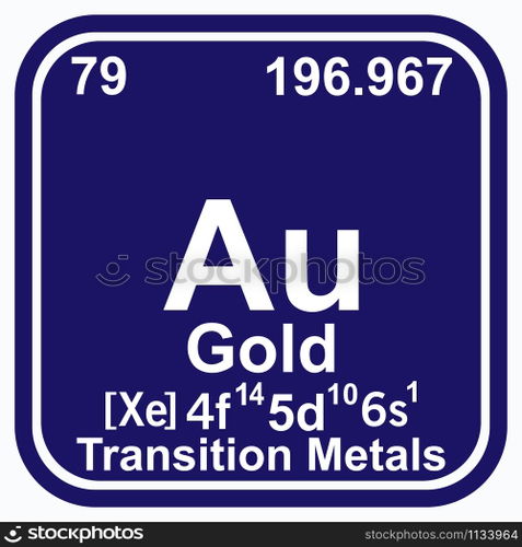 Gold Periodic Table of the Elements Vector illustration eps 10.. Gold ...