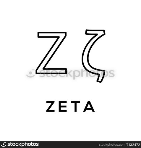 Greek alphabet : Zeta signage icon — Stockphotos.com