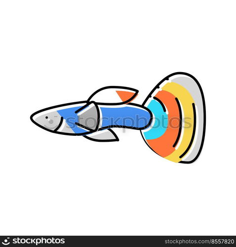 guppy fish color icon vector. guppy fish sign. isolated symbol ...