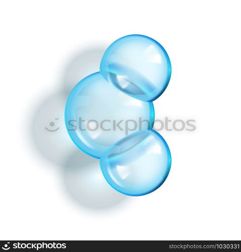 H2O Water Molecule Glossy Chemical Model Vector. Chemistry Science ...