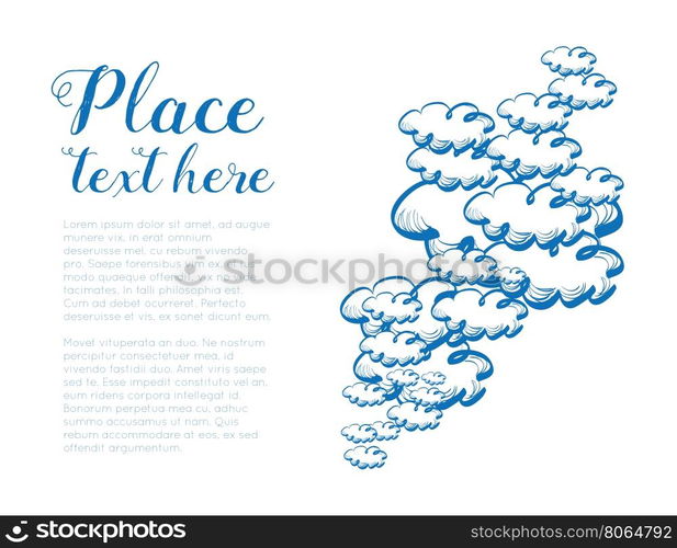 Hand drawing sky with clouds. Hand drawing sky with clouds. Vector ...