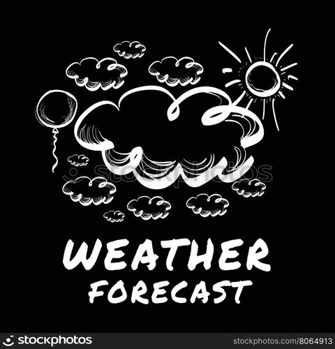 Hand drawing sky with clouds. Hand drawing sky with clouds. Vector ...