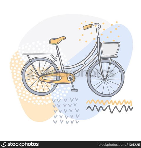Hand drawn bicycle. Vector sketch illustration. Hand drawn bicycle ...