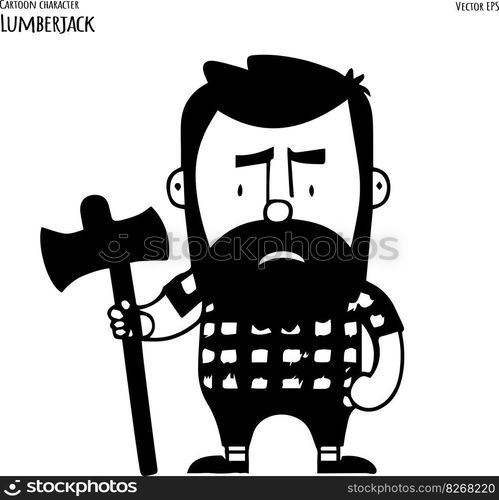 Hand drawn cartoon illustration of lumberjack. Vector. Vector ...