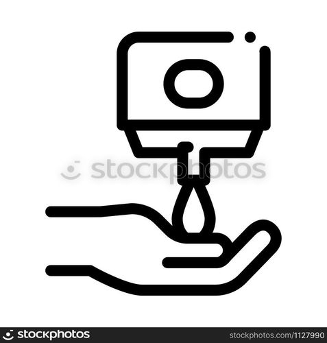 Hands And Liquid Soap Icon Vector. Outline Hands And Liquid Soap Sign ...