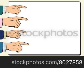 Hands index finger pointer poster pop art retro vector. Hands index ...