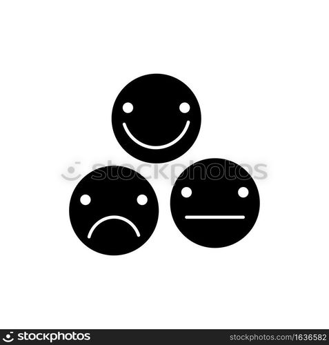 Happy And Sad Face Icon Dissatisfied Emotion Outline Silhouette Shape