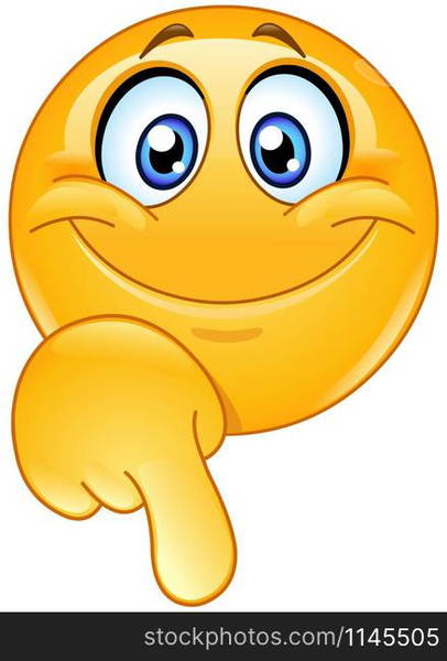 Touched emoji emoticon with head leaning on clasped hands showing a ...