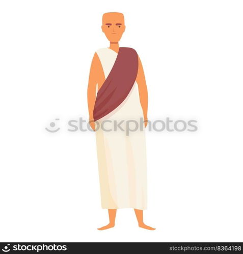 Hindu monk icon cartoon vector. Buddhist priest. Meditation sitting ...