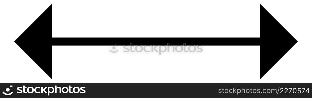Horizontal resize icon. East west arrow cursor isolated on white ...